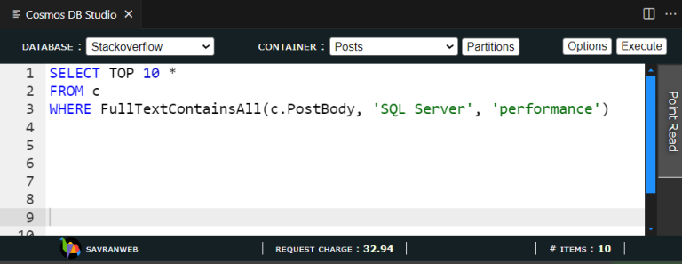Full-Text Search in Azure Cosmos DB - Coding with SavranWeb